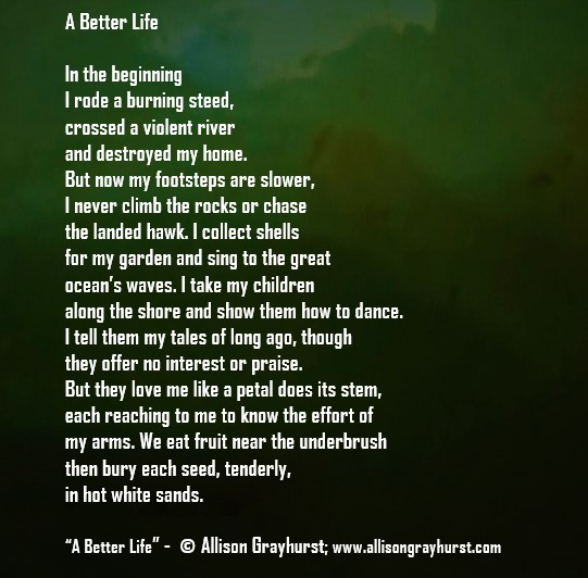 Poems “A Better Life” and “Weather” and excerpt from poem “The Thing ...