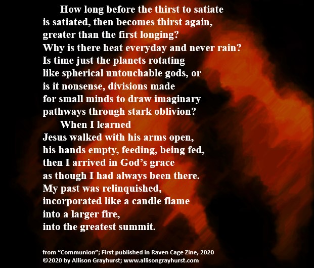 Excerpt from poem “Communion” | Allison Grayhurst